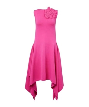 Oscar De La Renta Floral-appliqué Asymmetric Cocktail Dress - Pink