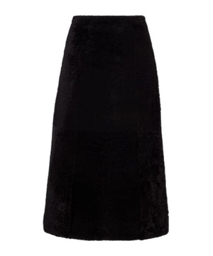 YVES SALOMON Shearling Maxi Skirt - Black