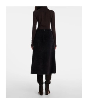 YVES SALOMON Shearling Maxi Skirt