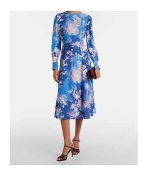 Erdem Floral Satin Cocktail Dress
