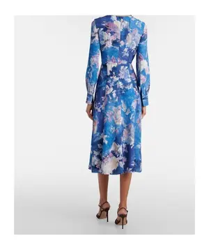 Erdem Floral Satin Cocktail Dress