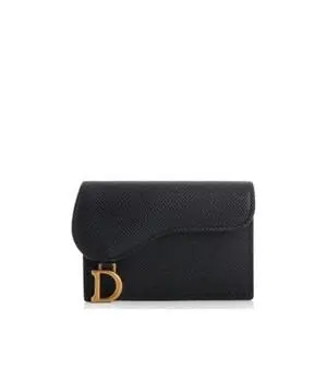 Dior Saddle Bloom Card Holder - Black