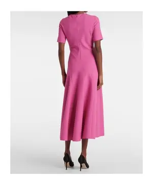 Oscar De La Renta Draped Wool-blend Midi Dress