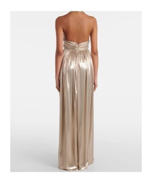 Giambattista Valli Halterneck Open-back Lamé Jersey Gown