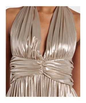 Giambattista Valli Halterneck Open-back Lamé Jersey Gown