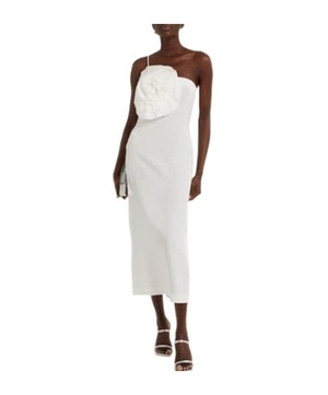 Blumarine Floral Embroidered Midi Dress - White