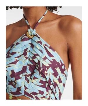 ALEMAIS Poppy Printed Halterneck Minidress