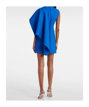 Oscar De La Renta Caped Wool-blend Minidress