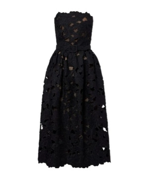 Oscar De La Renta Lace Bustier Dress - Black