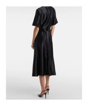 Altuzarra Honey Belted Silk Satin Midi Dress