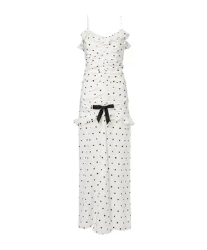 Alessandra Rich Polka-dot Silk Maxi Dress