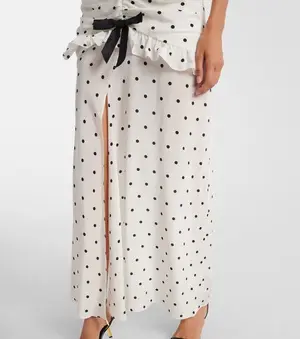 Alessandra Rich Polka-dot Silk Maxi Dress