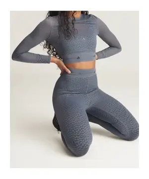 Adidas By Stella McCartney Cropped Mesh Performance Top