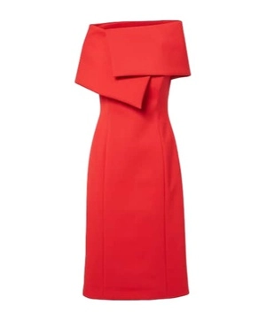 Oscar De La Renta Draped Cocktail Dress - Red