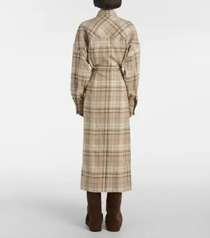 Attico Checked Cotton-blend Shirt Dress