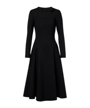 Oscar De La Renta Cutout Wool-blend Cocktail Dress - Black