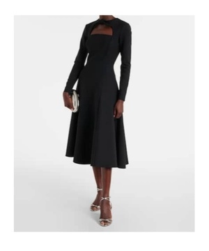 Oscar De La Renta Cutout Wool-blend Dress