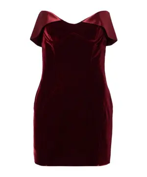 MUGLER Velvet Trim Mini Dress