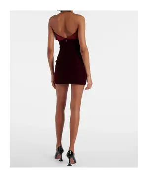 MUGLER Velvet Trim Mini Dress