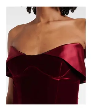 MUGLER Velvet Trim Mini Dress