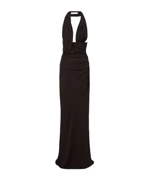 Christopher Esber Cutout Halterneck Jersey Maxi Dress - Black