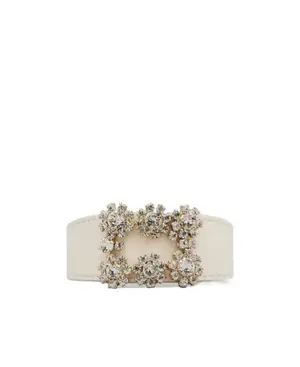ROGER VIVIER Flower Strass Buckle Bracelet - White