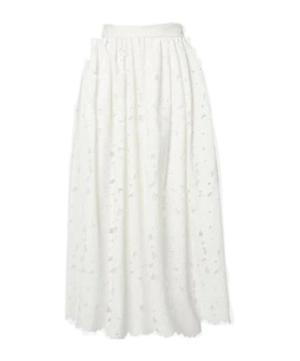 Erdem Gathered Cotton-blend Midi Skirt
