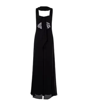 Christopher Esber Reverse Draped Silk Gown - Black