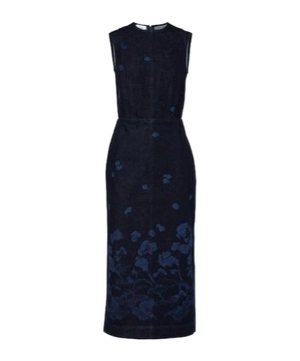 Erdem Floral Denim Midi Dress - Black