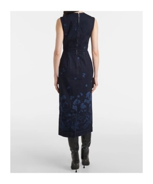 Erdem Floral Denim Midi Dress - Black