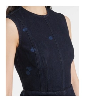 Erdem Floral Denim Midi Dress - Black