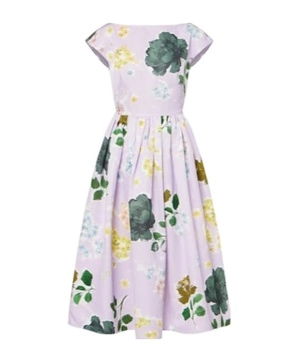 Erdem Floral Cotton-blend Faille Midi Dress - Purple