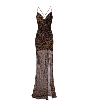 Blumarine Print Silk Maxi Dress - Black