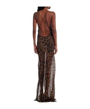 Blumarine Print Silk Maxi Dress