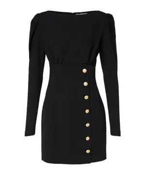 Alessandra Rich Wool-blend Crêpe Minidress - Black