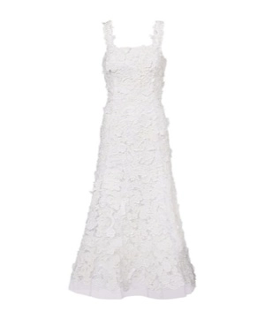 Carolina Herrera Guipure Lace Midi Dress - White