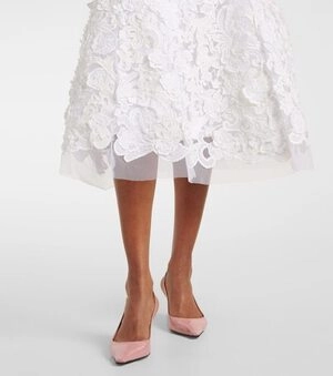 Carolina Herrera Guipure Lace Midi Dress