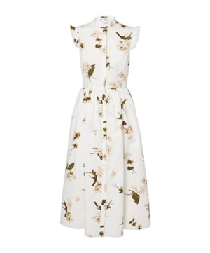 Erdem Cotton Poplin Midi Dress - White