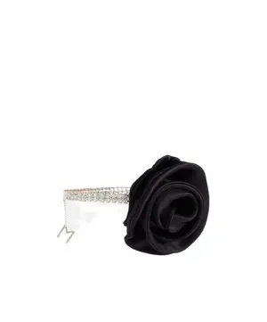Magda Butrym Floral-appliqué Crystal-embellished Choker - Black
