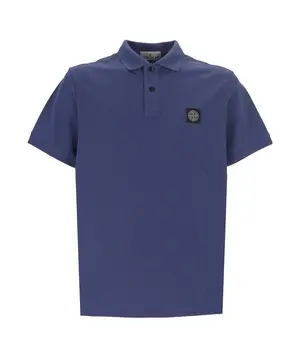 Stone Island Piqué Polo Shirt - Sea-blue
