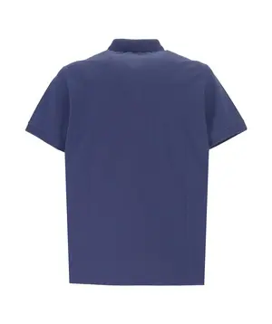 Stone Island Logo Patch Short-sleeved Polo Shirt - Sea-blue