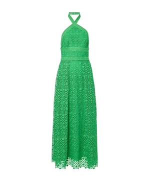 Elie Saab Halterneck Midi Dress - Green
