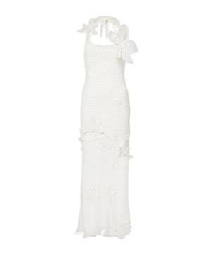 Oscar De La Renta Crochet Cotton Maxi Dress - White