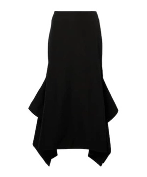 Erdem Draped Virgin Wool Midi Skirt - Black