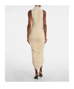 Magda Butrym Floral-appliqué Draped Ruched Gown