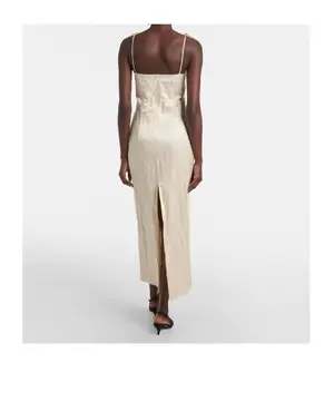Magda Butrym Floral Appliqué Bustier Maxi Dress - White