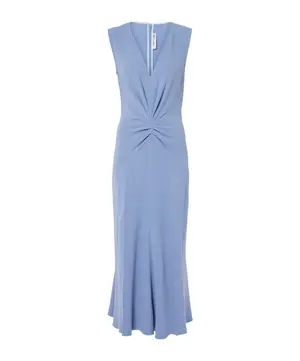 Victoria Beckham Gathered Midi Dress - Blue