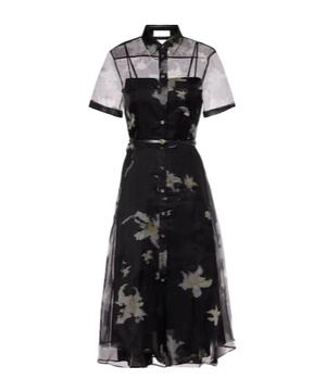 Altuzarra Kiera Floral Silk Midi Dress - Black
