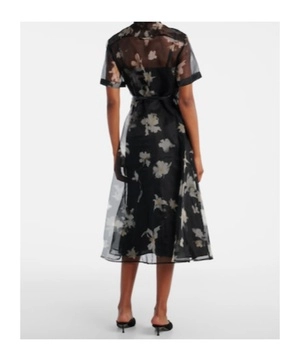 Altuzarra Kiera Floral Silk Midi Dress - Black