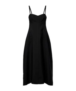 JIL SANDER Gabardine Midi Dress - Black